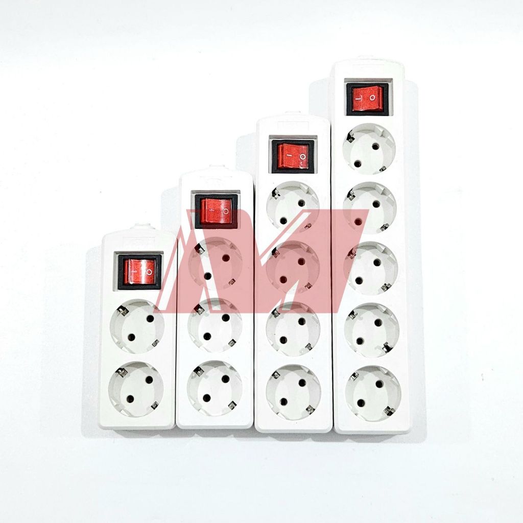 Jual MST-N62~5 Stop Kontak Arde SWITCH PUTIH 2L 3L 4L 5L TANPA KABEL ...