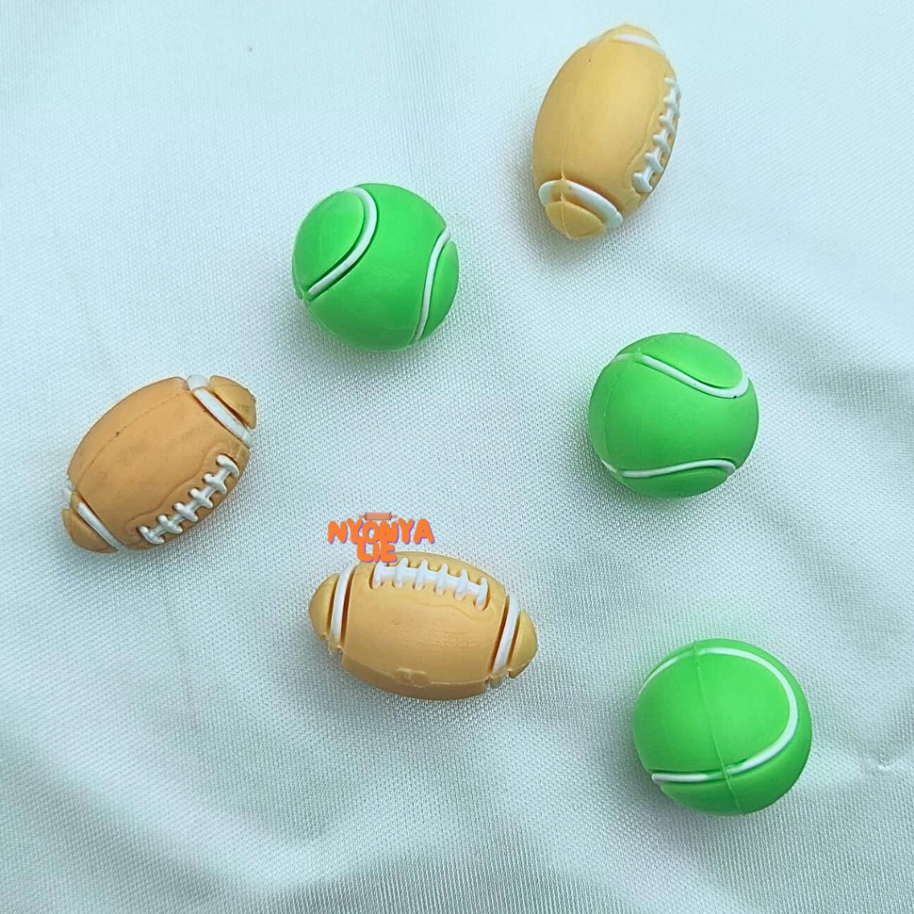 Jual CRM43 Cake Topper Rubber Bola Tenis Rugby Kaki Basket Olahraga ...