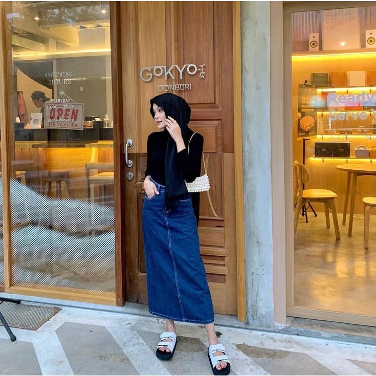 Jual Rok Jeans Wanita Denim Rok Jeans Skirt Highwaist Rok Jeans Wanita ...