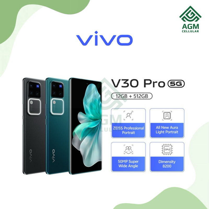 Jual HANDPHONE VIVO V30 PRO 5G RAM 12GB/512GB (Hitam Vulkanik & Hijau ...