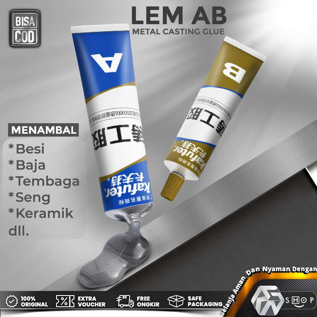 Jual Lem AB Epoxy Kuat Tahan Panas Casting Glue Lem Penambal Besi ...