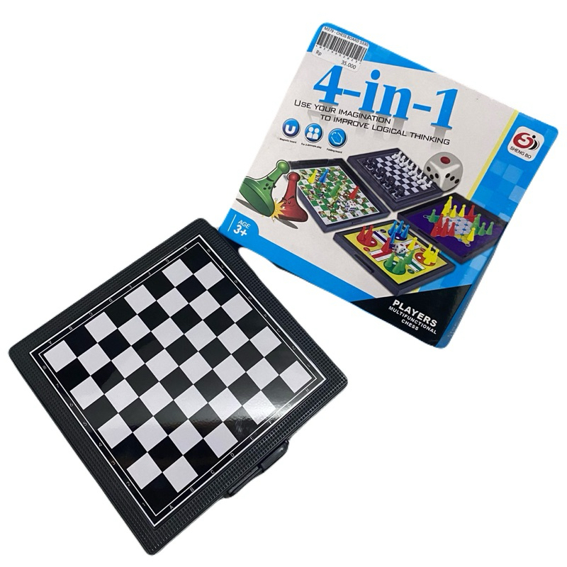 Jual Mainan Edukasi Catur 4in1 Papan Catur Ludo Ular Tangga Halma 1set ...