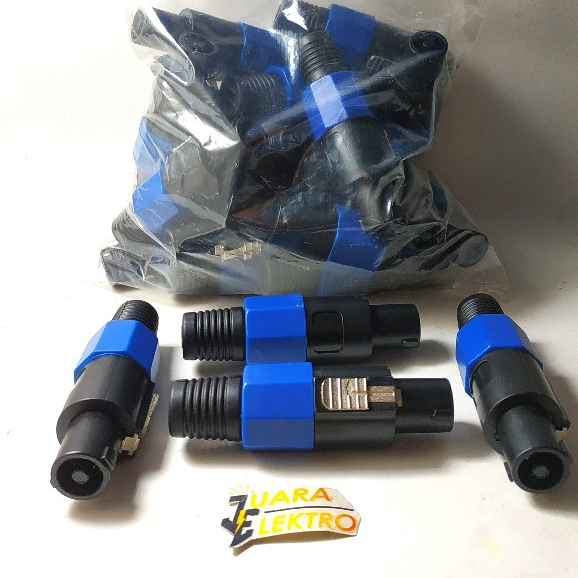 Jual Jack Speacon Biru + Buntut 4 PIN | Jek Spikon Biru Buntut | Shopee ...