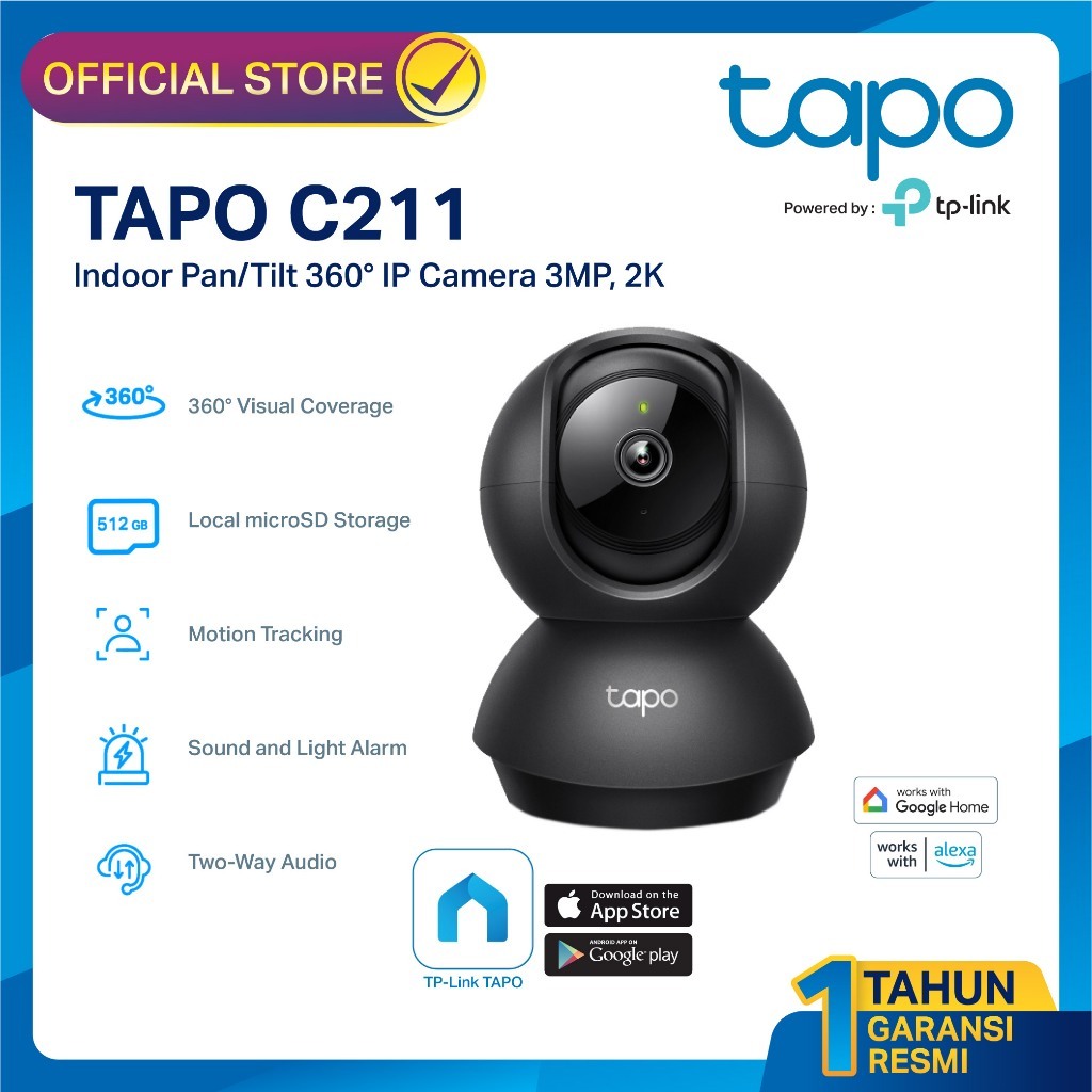 Jual TP-Link Tapo C211 2K 3MP CCTV Pan/Tilt Home Security Wi-Fi Camera ...