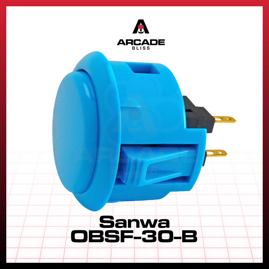 Jual Original SANWA OBSF-30-B Blue Biru Push On Button 30mm Arcade ...