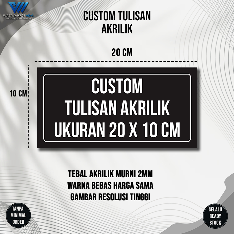 Jual Custom Akrilik 20 x10 | Sign Board Acrylic | Papan Nama Akrilik ...