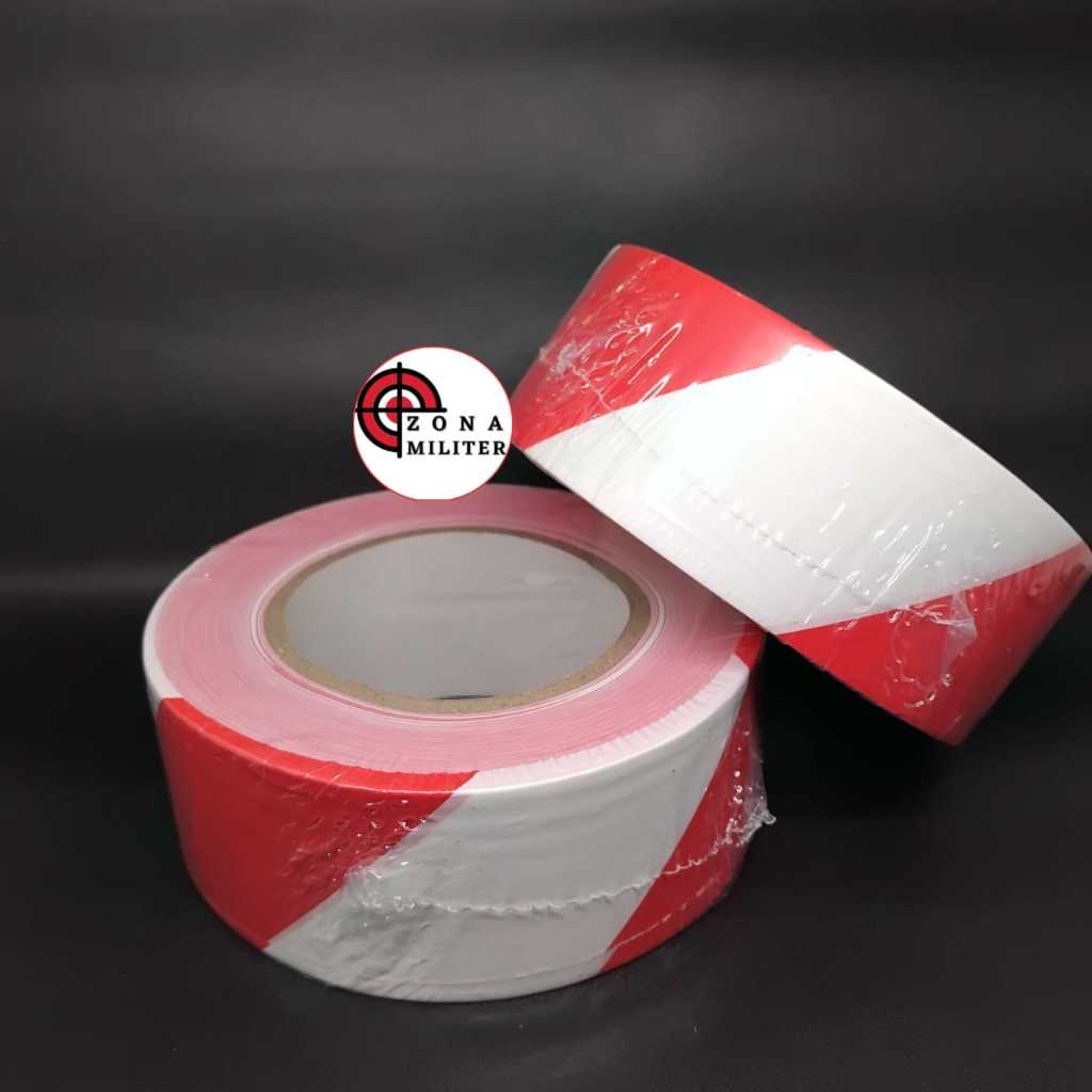 Jual Garis Police Line 2 Inch x 300 Meter merah putih. Garis merah ...