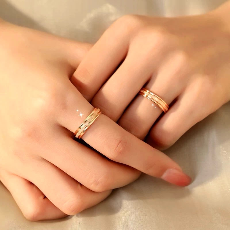 Jual Cincin Titanium Grafir Pasir Korea Elegan Fashion Style Premium C68 | Shopee Indonesia