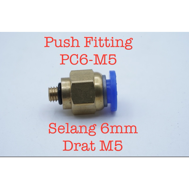 Jual PC6-M5 Pneumatic Nepel Push Fitting Lurus Selang 6mm Drat M5 ...