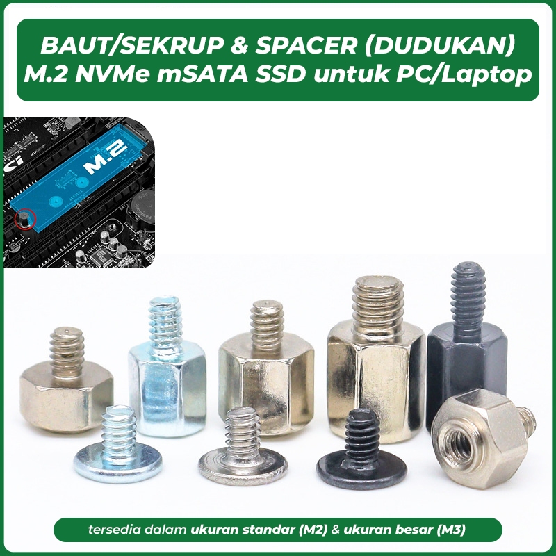 Jual Baut SSD M.2 NVMe SSD M.2 NVMe mSATA Screw Sekrup Mur Spacer M2 ...