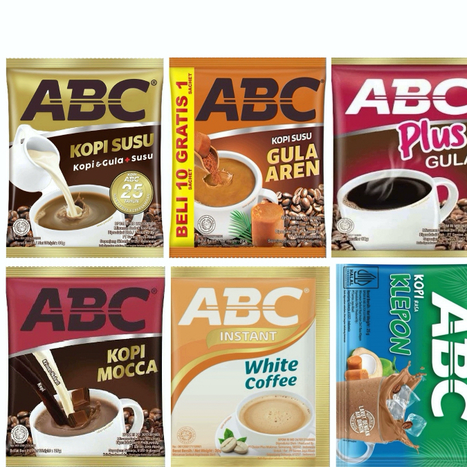 Jual (1 renceng) ABC kopi susu / kopi mocca / kopi susu gula aren / kopi plus gula isi 10 sachet ...