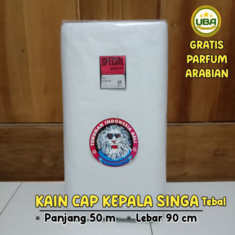 Jual Kain Kafan Mori 1 Roll Cap Singa Tebal Lebar 90cm Panjang 50meter ...