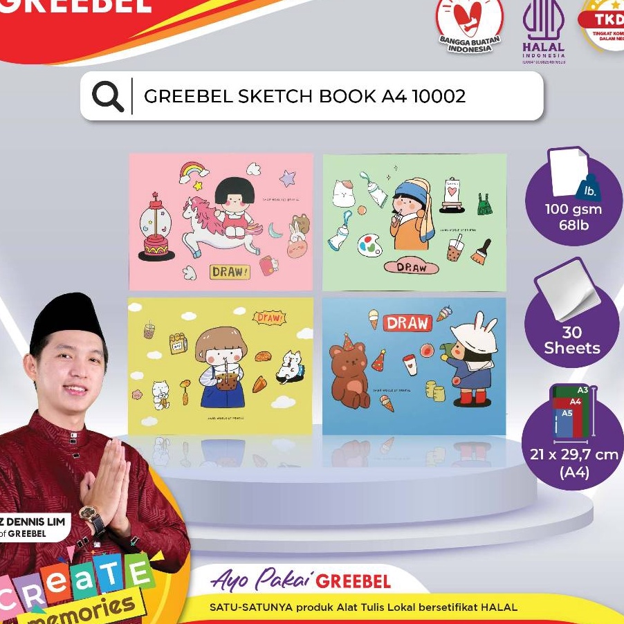Jual SPECIAL PROMO GREEBEL SKETCHBOOK A4 12 Buku Gambar Sketsa Drawing ...