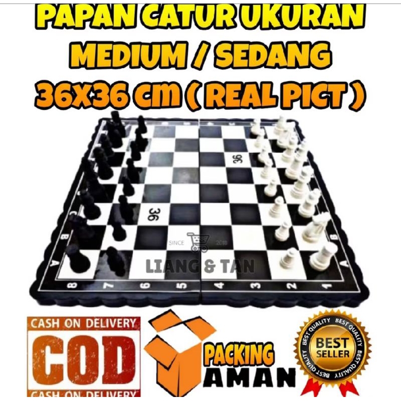 Jual MAINAN PAPAN CATUR MEDIUM SEDANG 36X36CM | Shopee Indonesia