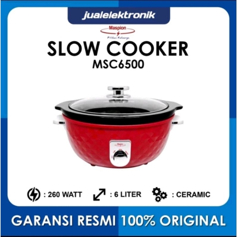Jual MASPION MSC-6500 Rice Cooker SLOW COOKER 6 Liter 250 Watt | Shopee ...