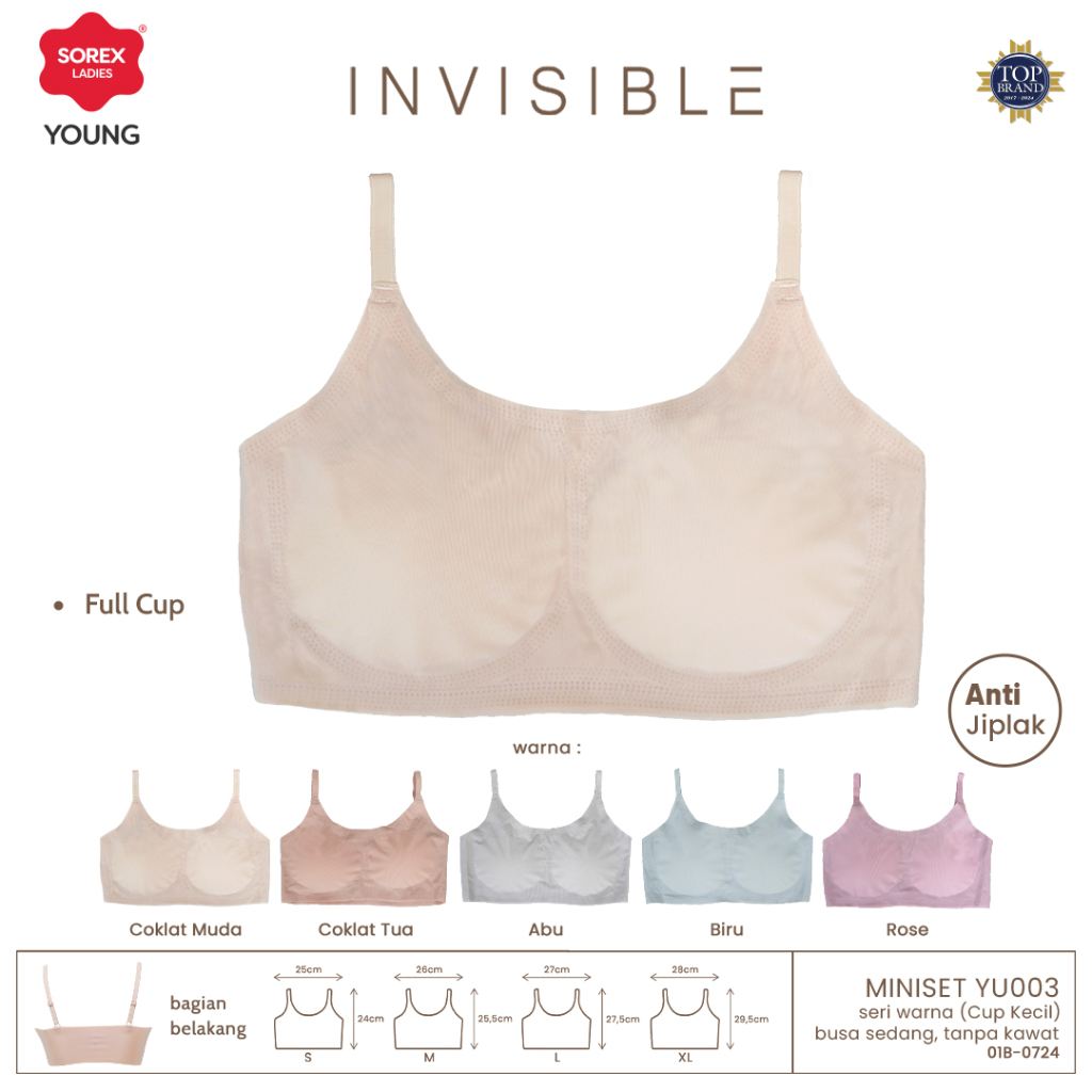 Jual Sorex Young Miniset Invisible Cup Kecil Busa Tanpa Kawat Seamless ...