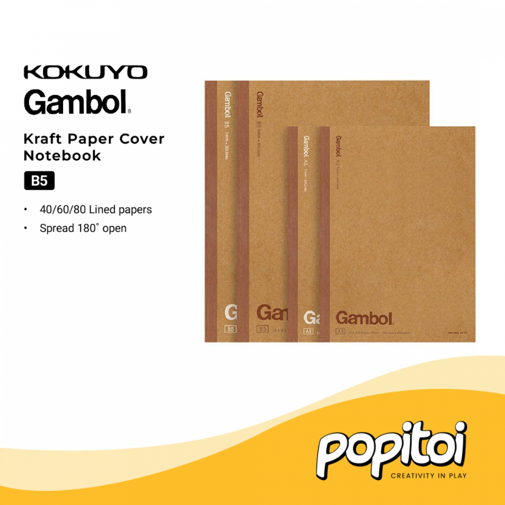 Jual Kokuyo GAMBOL Kraft Paper Cover Notebook A5 B5 Buku Tulis Sekolah Kualitas Premium Halus ...