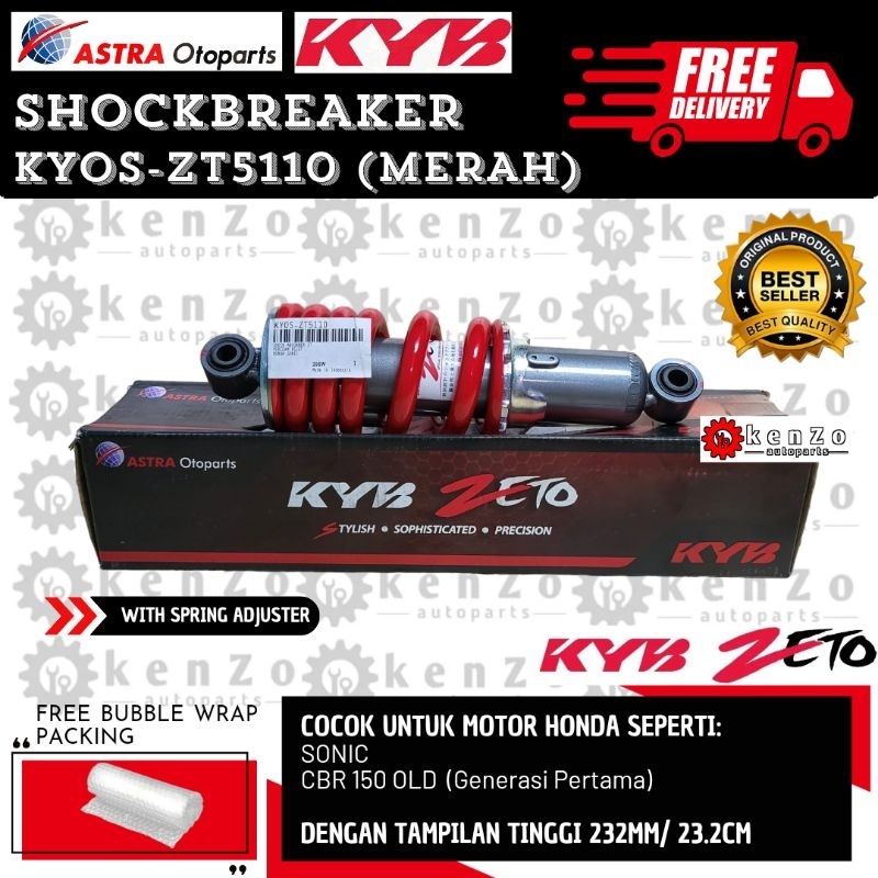 Jual [Original Kyb Zeto] [Gratis Ongkir] Shockbreaker Honda Sonic 150 ZT5110 Resmi Astra ...