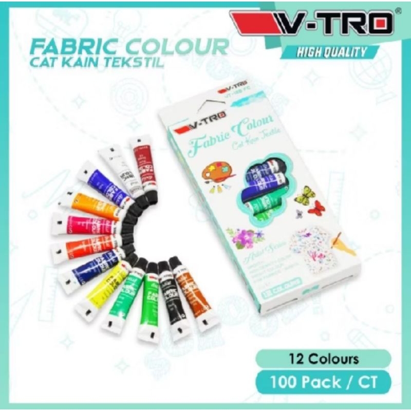 Jual Cat Lukis Cat Kain Textile Fabric Colour Vtro Cat Lukis Kain ...