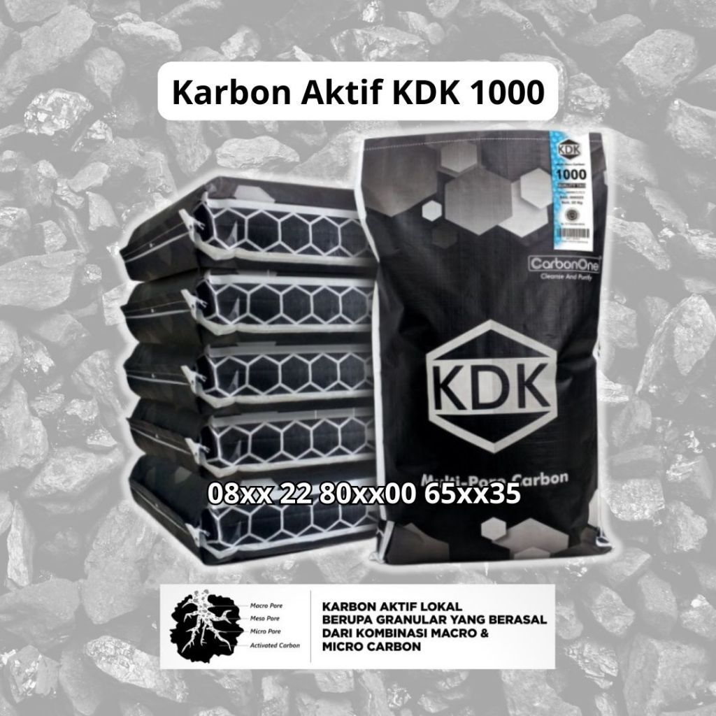 Jual Karbon Aktif KDK 800 iodine 800 1000 per kg eceran 1Kg | Shopee ...