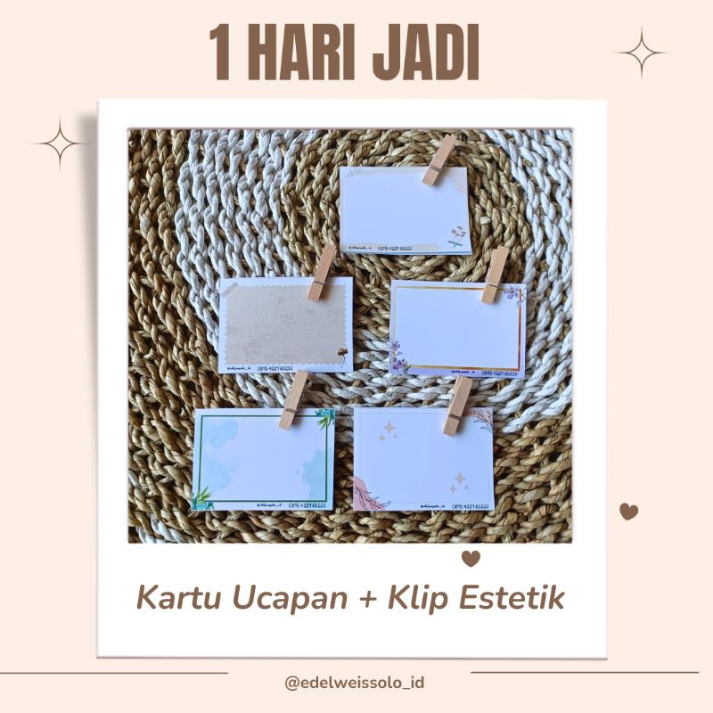 Jual Kartu Ucapan + Klip Estetik/ Gretting Card | Shopee Indonesia