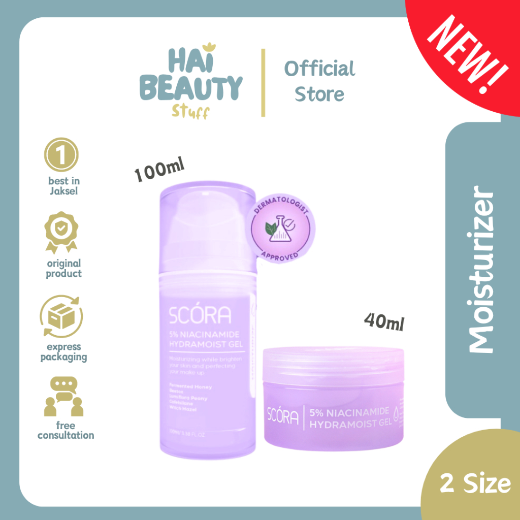 Jual SCORA 5% Niacinamide Hydramoist Gel 40mL & 100mL - Pelembab Wajah Skin Barrier Mencerahkan ...