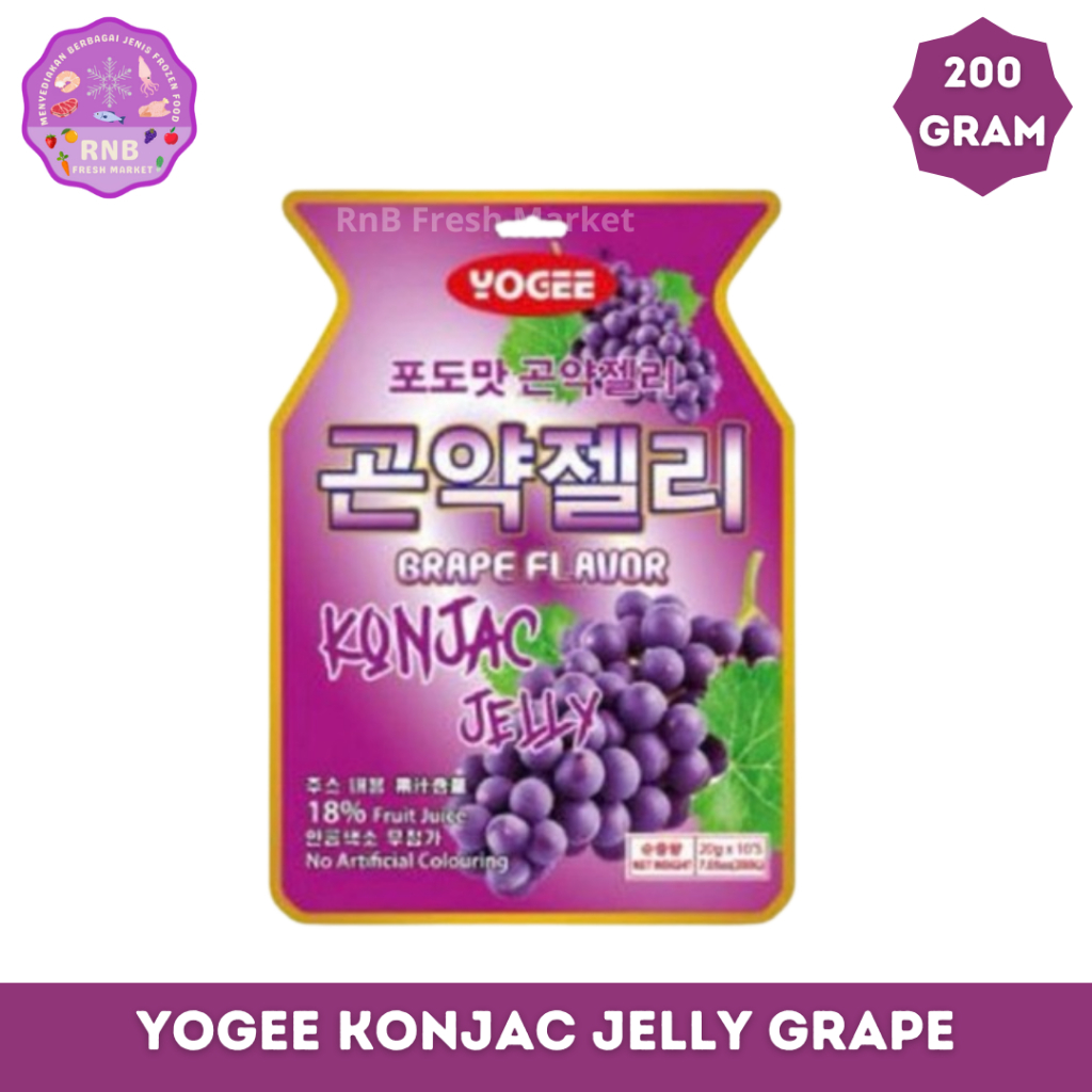 Jual Yogee Konjac Jelly Grape Netto 200 Gram | Shopee Indonesia