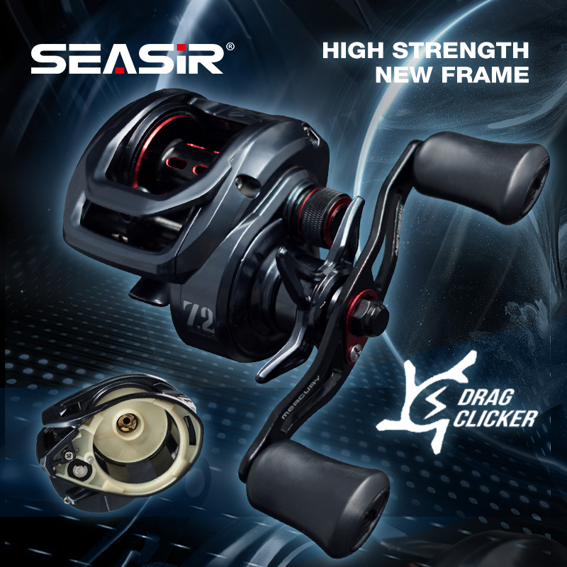Jual [OFFICIAL] SEASIR MERCURY PRO Hitam Reel BC Reel Pancing Baitcasting, Drag Clicker, 5+1 BB ...