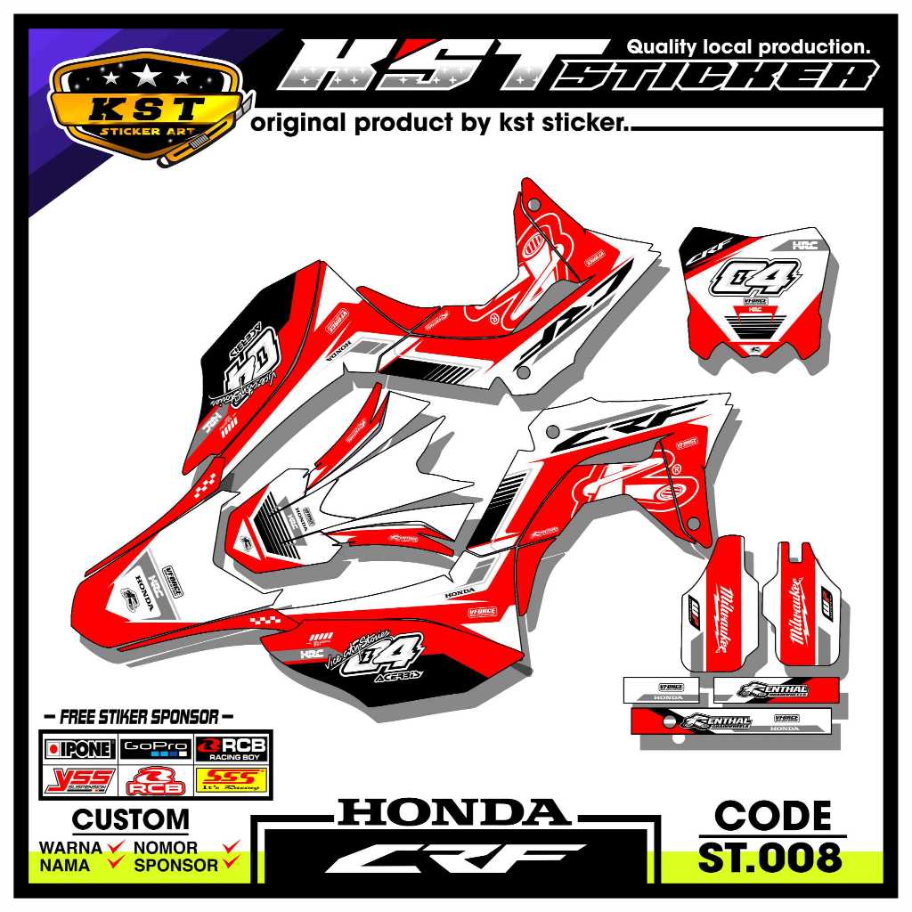 Jual Decal Crf 150 L Full Body - Sticker Decal Crf 150 L Desain Racing. ST.008 | Shopee Indonesia