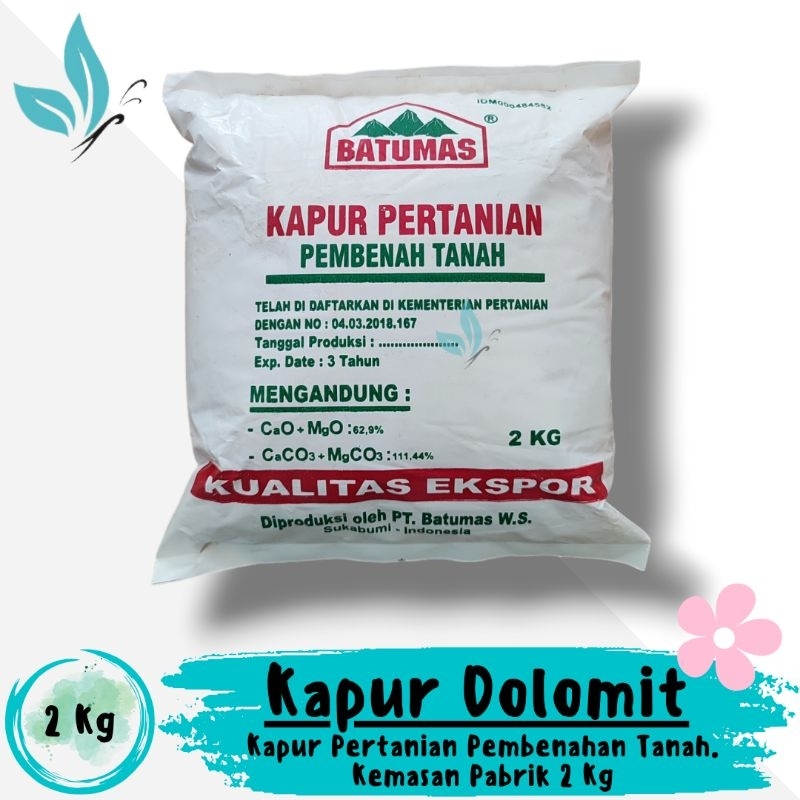 Jual Kapur Dolomit Pertanian 2 Kg Pupuk Pembenahan Tanah Tanaman Murni ...
