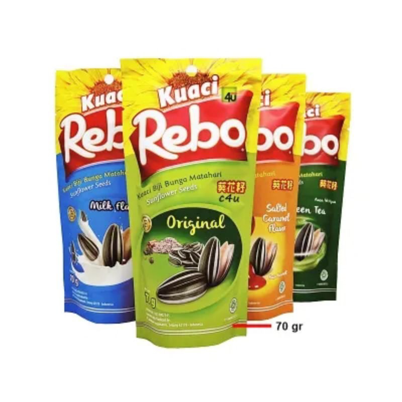 Jual REBO - Kuaci Biji Bunga Matahari - 70 gr 4Varian rasa | Shopee ...