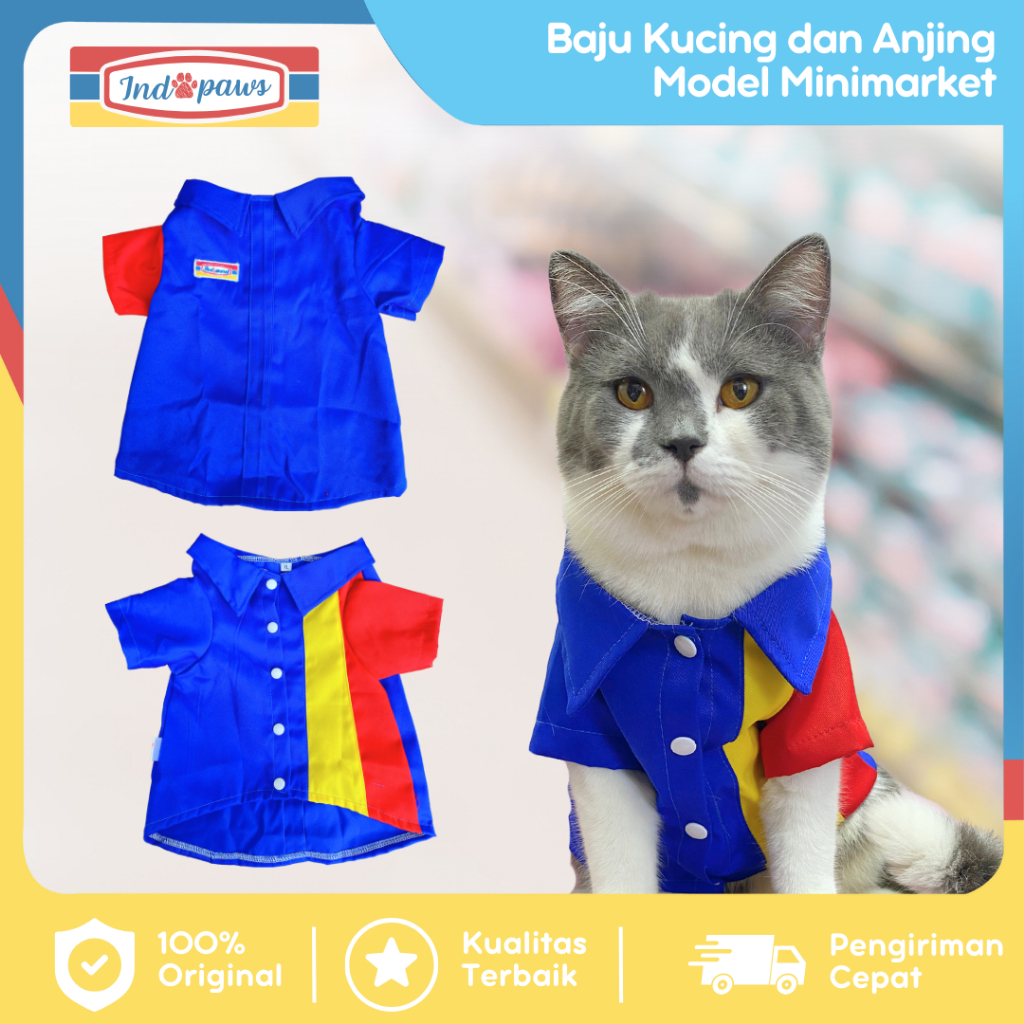 Jual Indopaws Kostum Kucing Seragam Indomaret - Baju Kucing Anjing Lucu ...