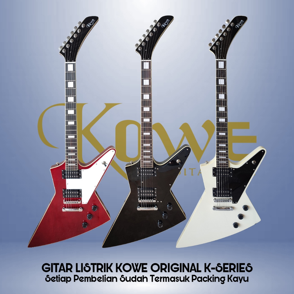 Jual Gitar Listrik Merk Kowe ORIGINAL EX-50 R Free Packing Kayu ...