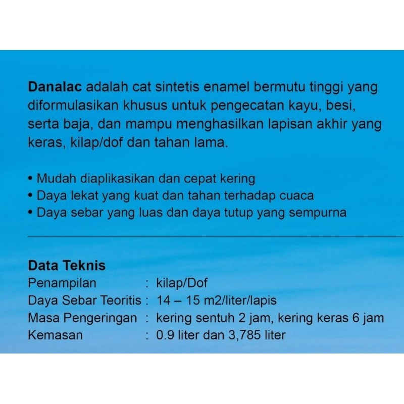 Jual TERMURAH DANALAC DANAPAINT CAT KAYU DAN BESI 1 KG BANYAK PILIHAN ...