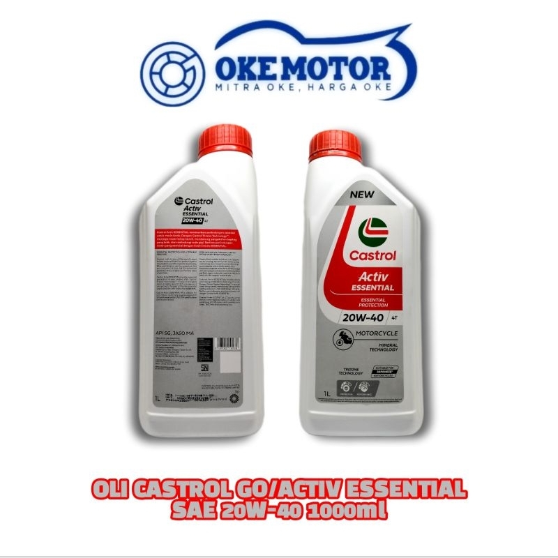 Jual Oli mesin CASTROL GO Activ Essential 4T SAE 20W-40 1000ML | Shopee ...