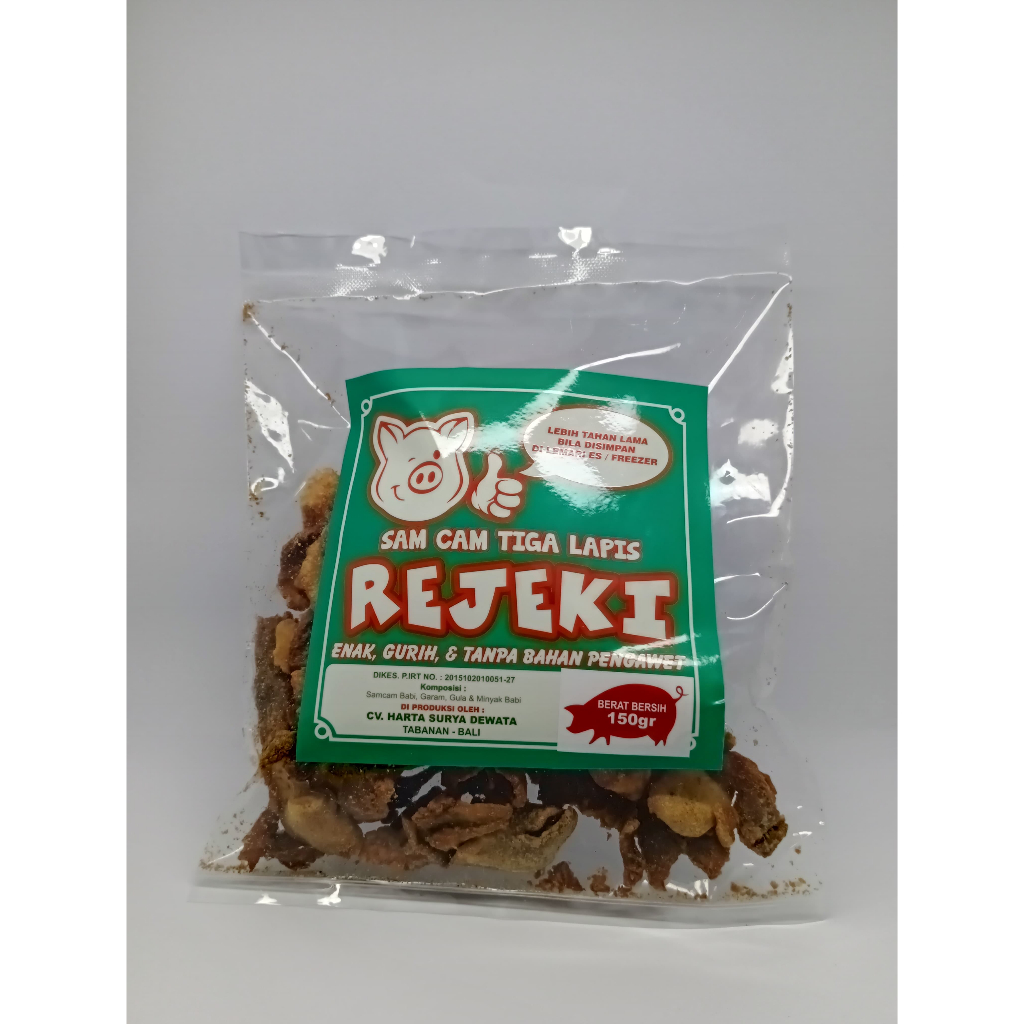 Jual Kerupuk Babi Samcan 3 Lapis REJEKI Khas Bali 150gr | Shopee Indonesia