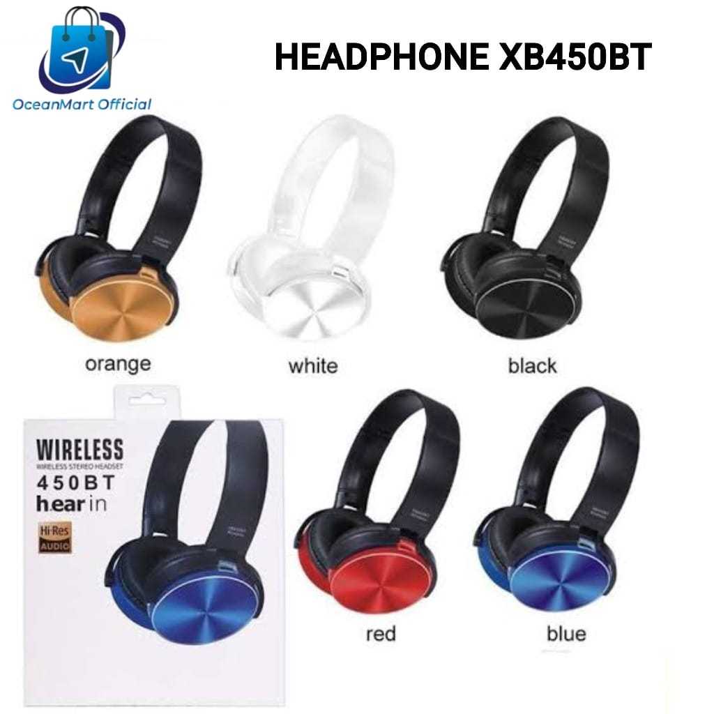 Jual Headset Headphone Bluetooth Bass Earphone XB450BT Wireless ...