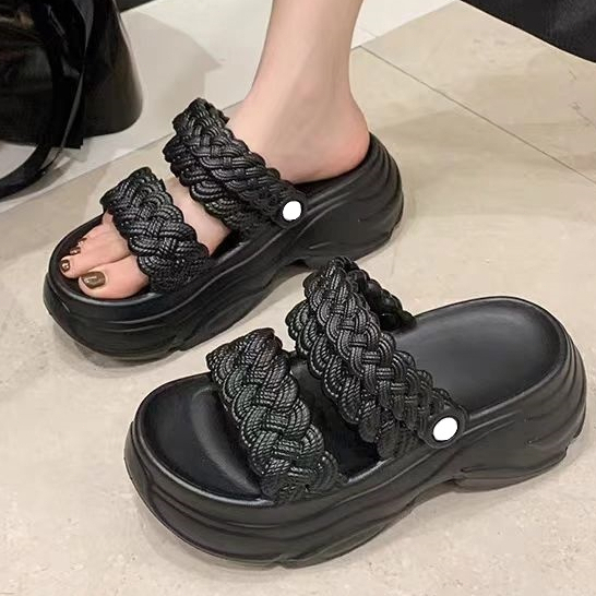 Jual Sandal wanita / sandal rumah tangga / sandal tinggi 5cm / sandal ...