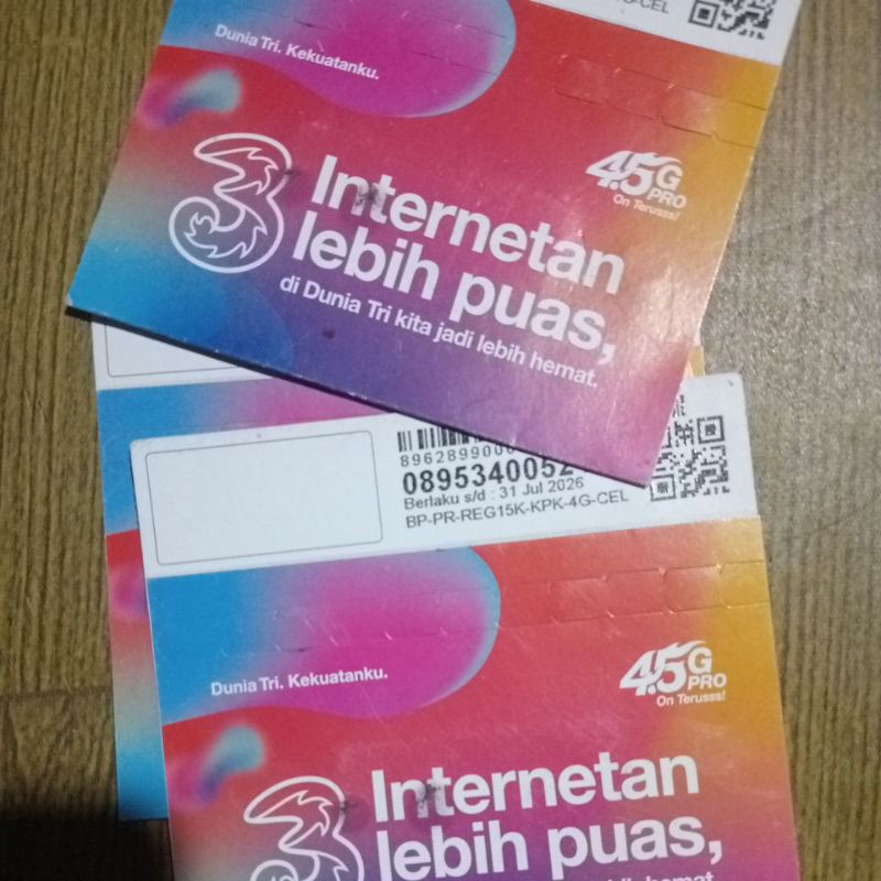 Jual Kartu Perdana Tri 3 Sulawesi 10GB Registrasi free voucher 15pcs ...