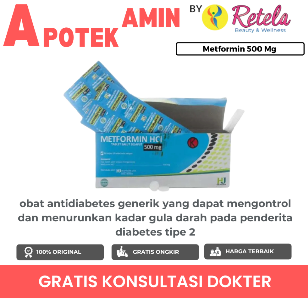 Jual Metformin 500 Dus, 20 Blister @ 10 Tablet 200 TAB | Shopee Indonesia