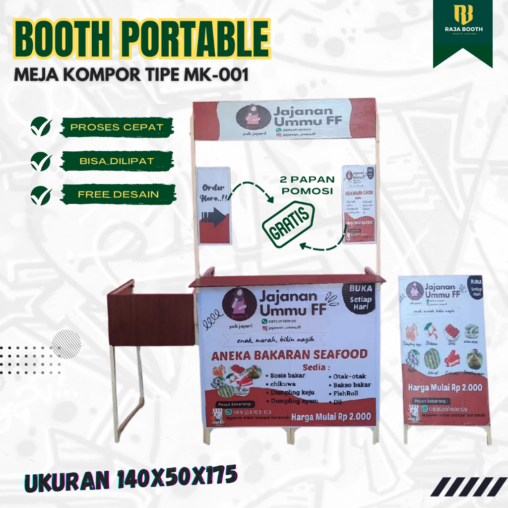Jual Gerobak Jualan Lipat Meja Kompor / Booth Portable / Meja Jualan ...