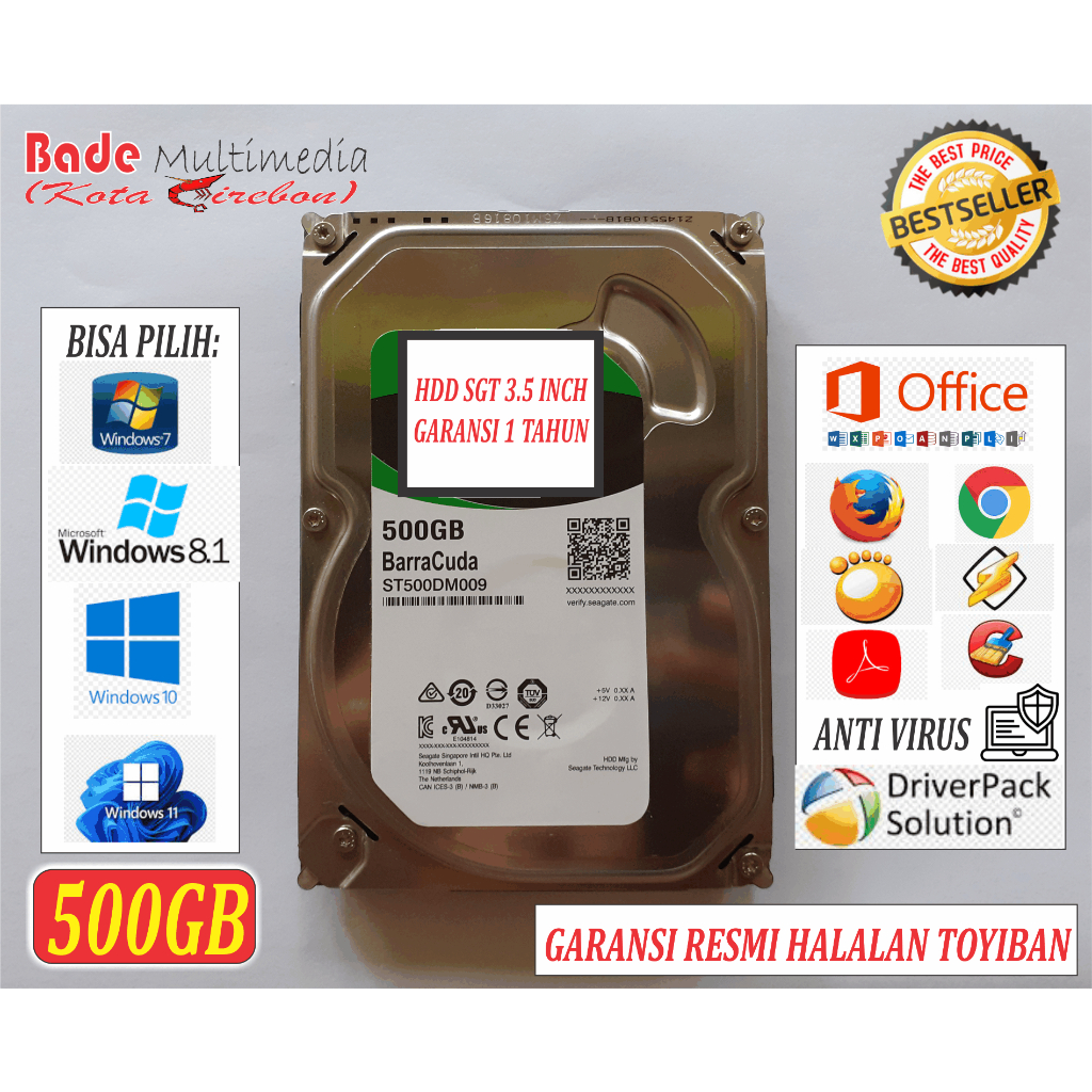 Jual HARDISK HDD 500GB ISI PC KOMPUTER SIAP PAKAI TIDAK PERLU INSTAL ...