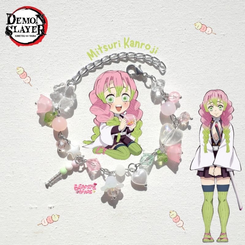 Jual mitsuri kanroji inspired beads bracelet | demon slayer | kimetsu ...