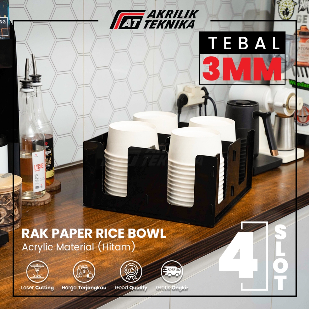Jual Rak Paper Rice Bowl Akrilik - 4 Slot | Shopee Indonesia