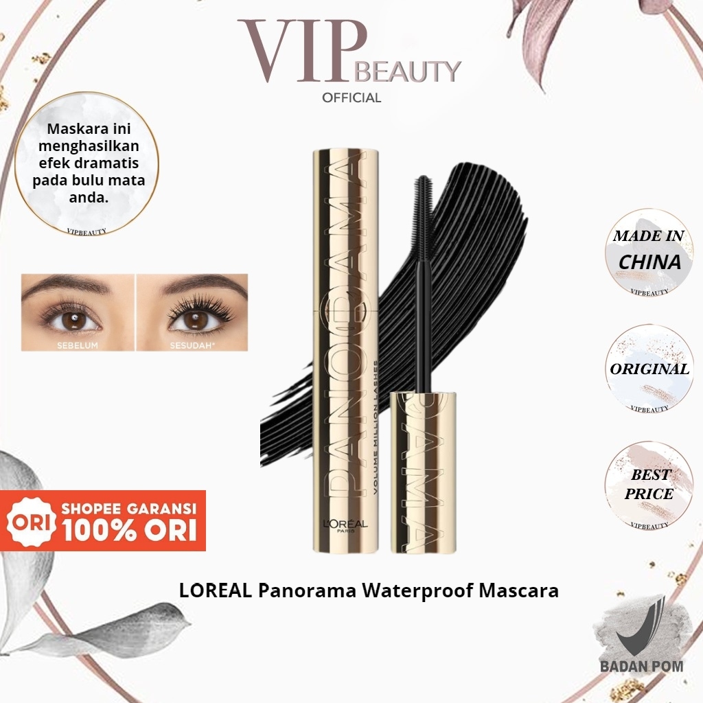 Jual LOREAL Paris Voluminous Panorama Waterproof Mascara, Smudgeproof ...