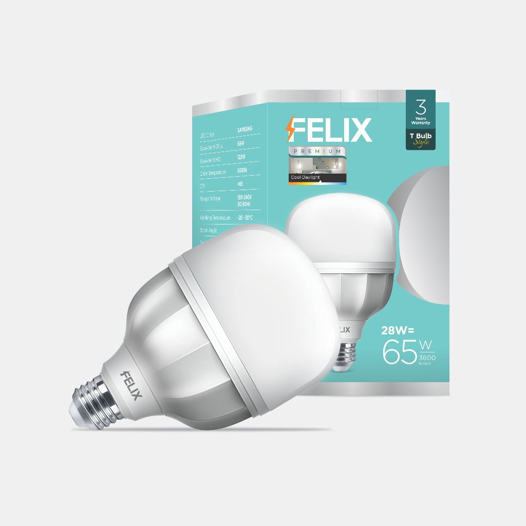 Jual FELIX PREMIUM Lampu Bohlam LED 28 Watt T Bulb Style Putih Cool ...