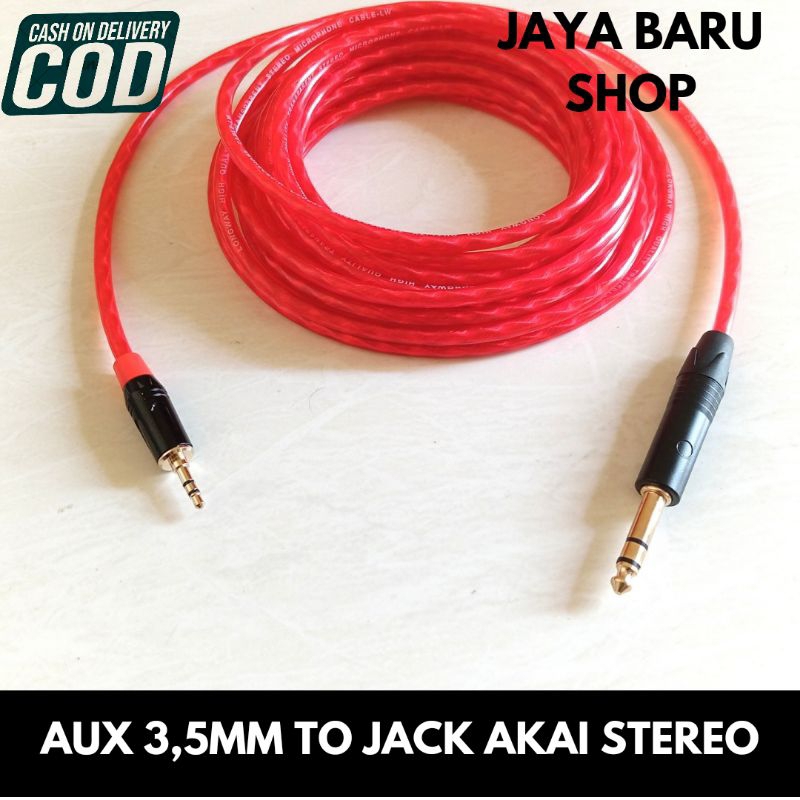 Jual Kabel Audio Aux 3,5mm Stereo To Jack Akai 6,5mm Stereo | Shopee Indonesia