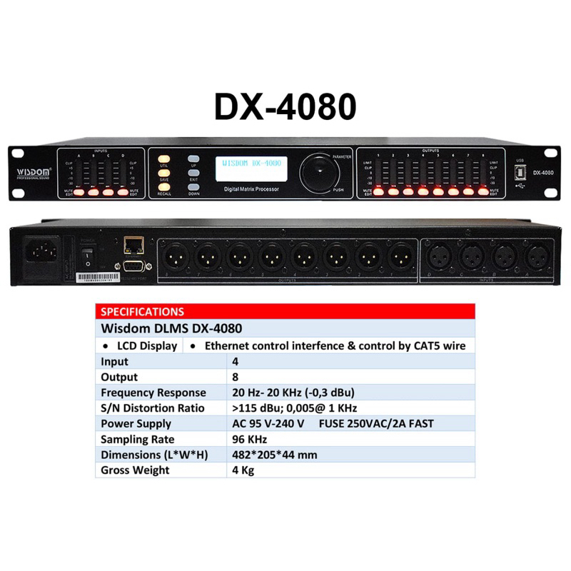 Jual DLMS Wisdom DX-4080 (Digital Loudspeaker Management) — 4 Inputs 8 Outputs | Shopee Indonesia