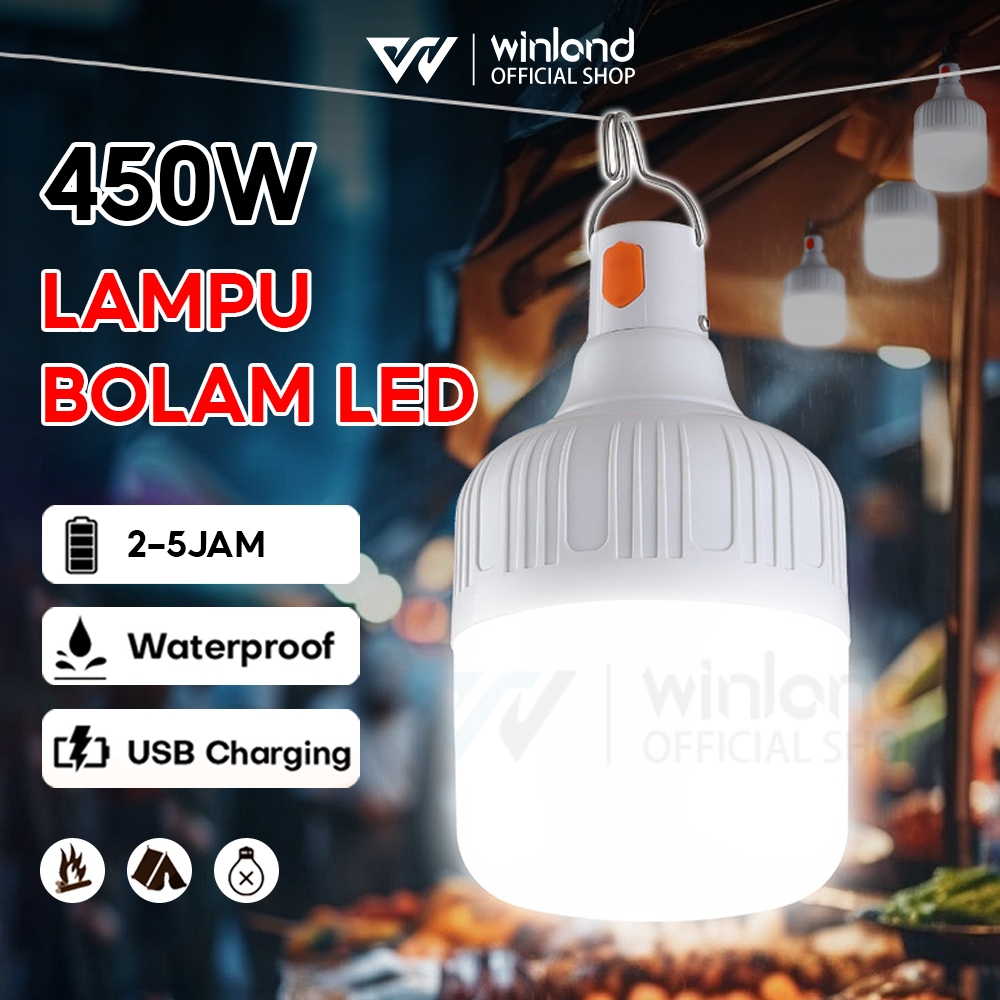 Jual [COD]Winland Lampu LED Modus Pengisian Bohlam Emergency 450W LAMPU ...