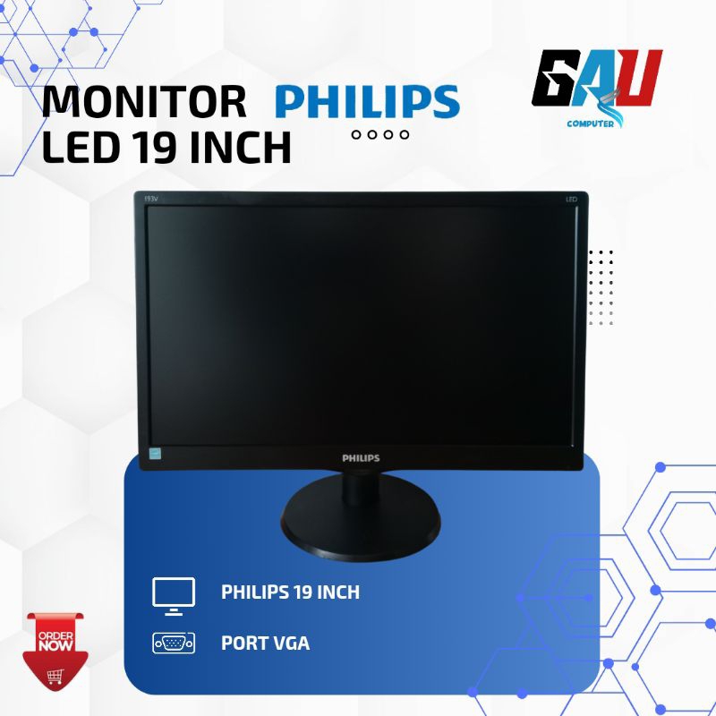 Jual MONITOR LED PHILIPS 19 INCH WIDE GERATIS KABEL VGA+POWER | Shopee ...